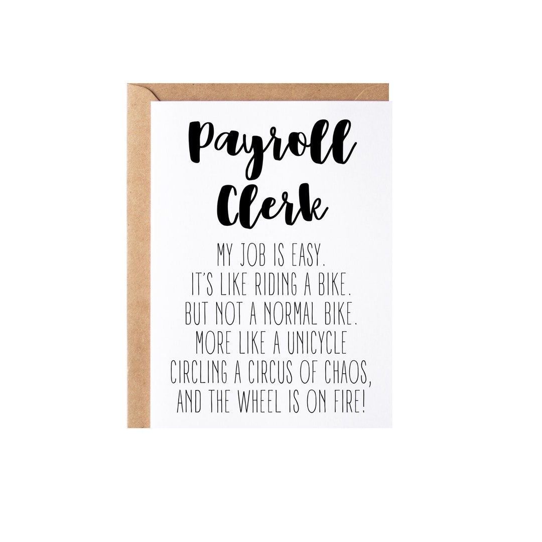 Payroll Clerk Gift, Card | Funny Payroll Clerk Thank You Appreciation ...