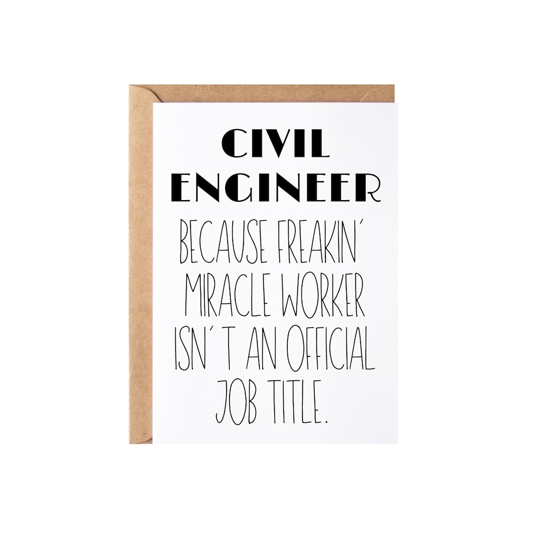 Civil Engineer Gift, Card | Funny Civil Engineering Thank You ...