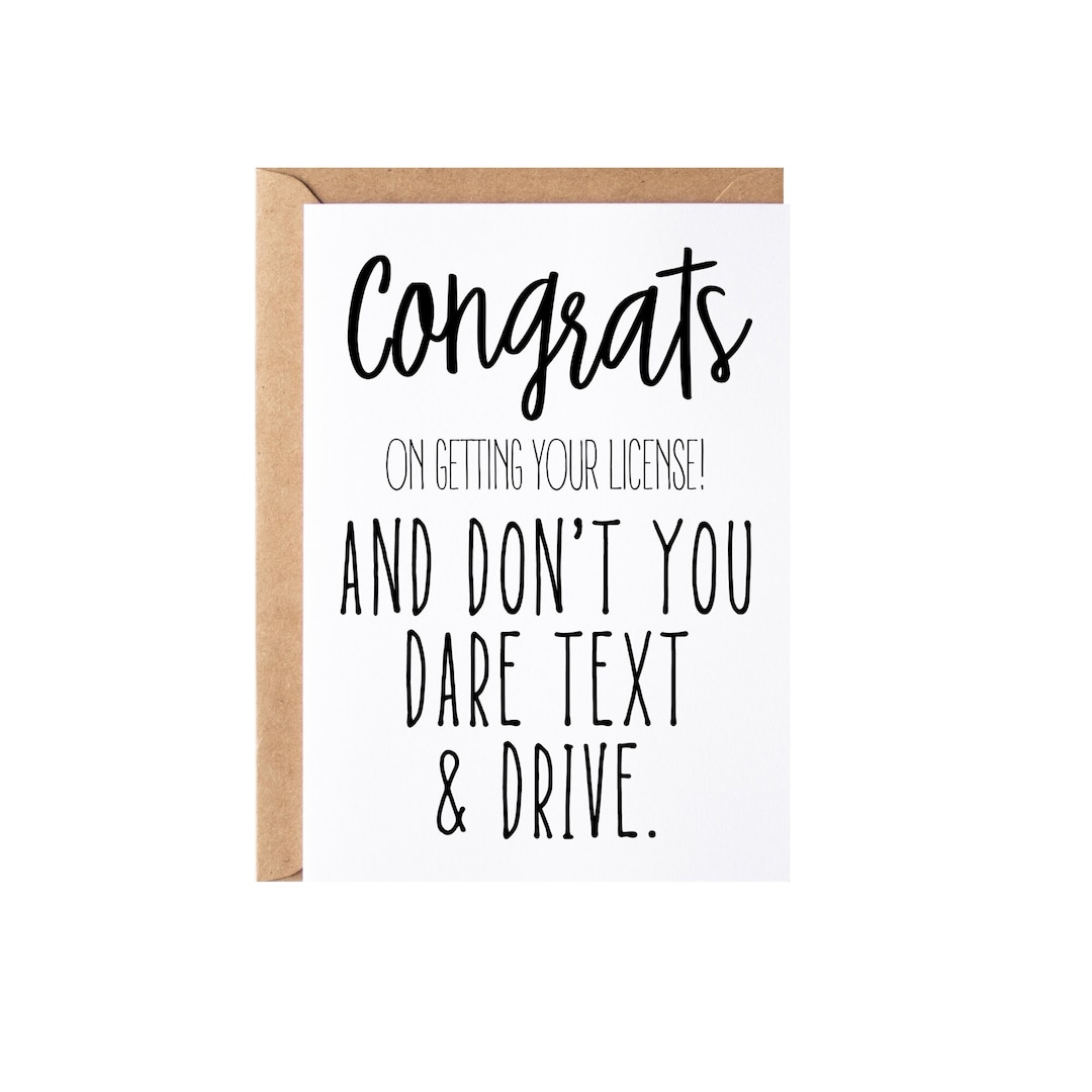 New Driver Card, Gift for First Time Driver | Funny Passed Drivers ...