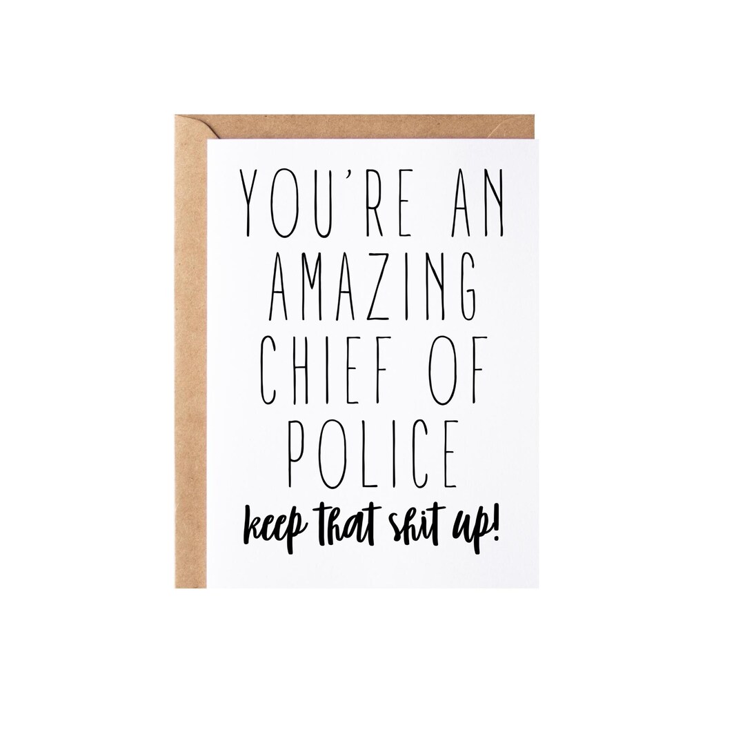 Chief of Police Gift, Card | Funny Chief of Police Thank You ...