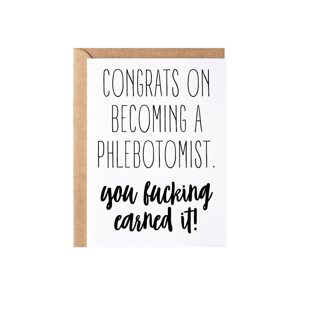 Phlebotomist Grad Gift, Card | Funny Congrats on Becoming A ...