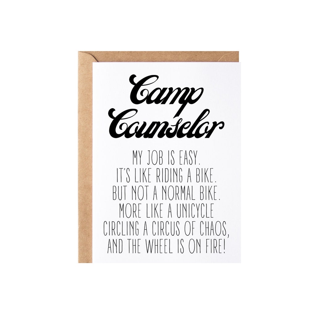Camp Counselor Gift, Card | Funny Camp Counselor Appreciation Present ...