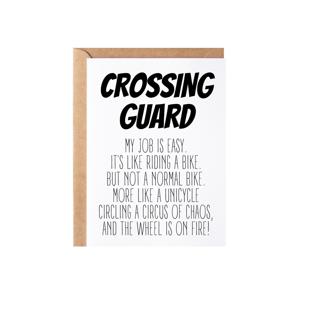 Crossing Guard Gift, Card | Funny Crossing Guard Thank You Appreciation ...
