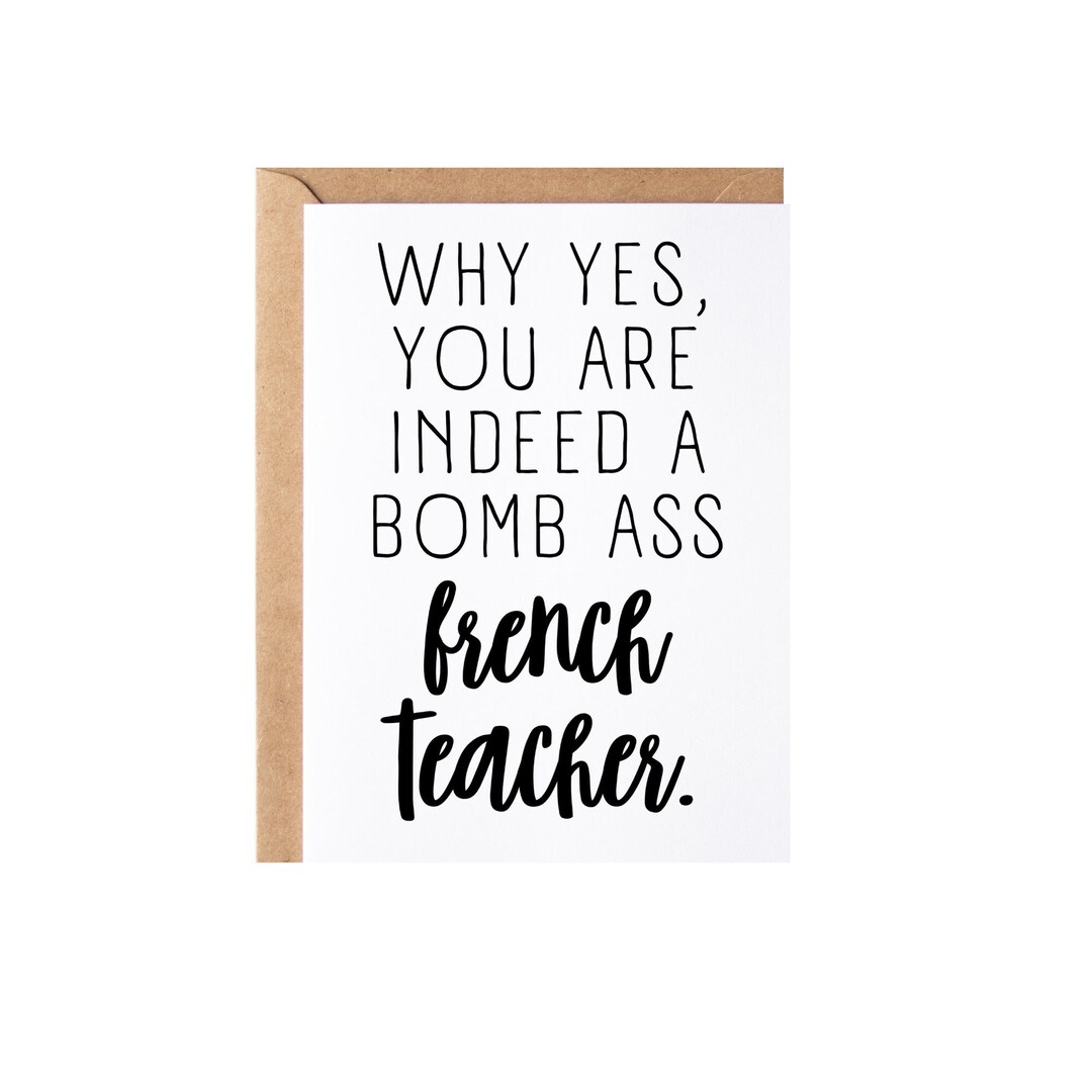 French Teacher Gift, Card | Funny French Teacher Thank You Appreciation ...