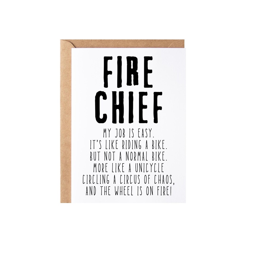 Fire Chief Gift, Card | Funny Fire Chief Thank You Appreciation Present ...