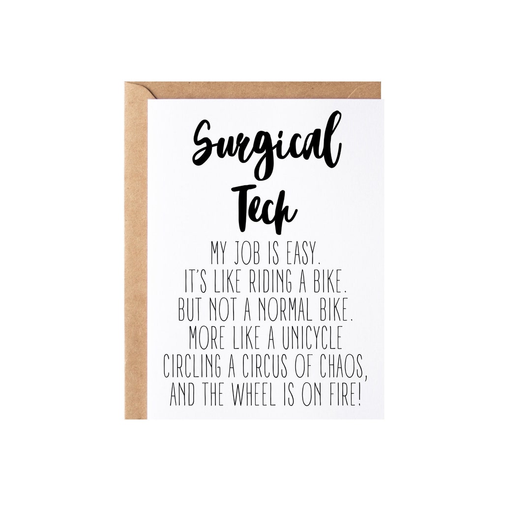Surgical Technologist Gift, Card | Funny Surgical Technology Student ...