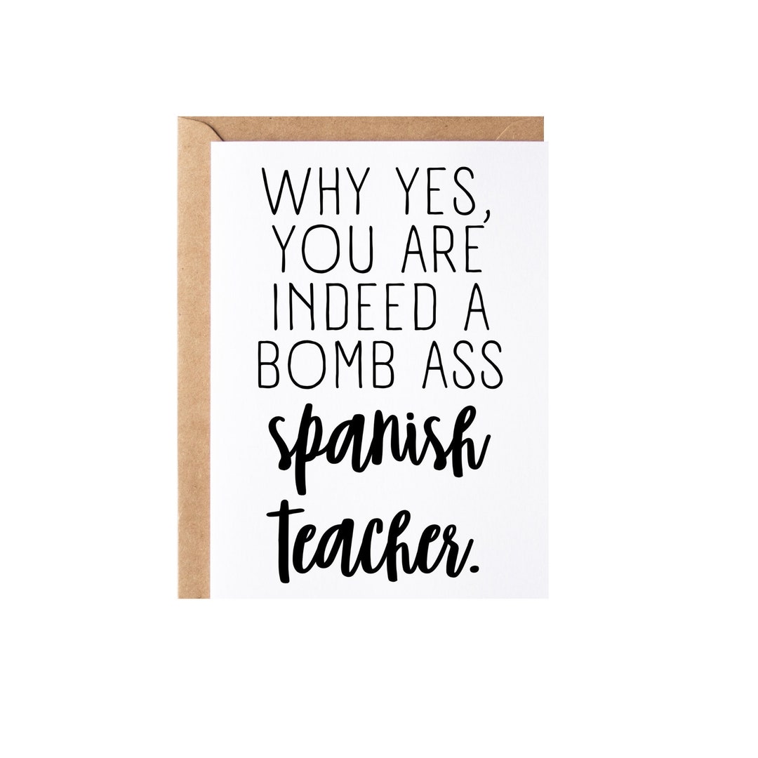 Spanish Teacher Gift, Card | Funny Spanish Teacher Thank You ...
