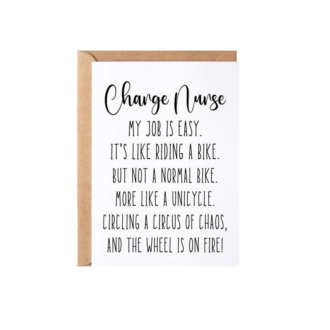 Charge Nurse Gift, Card | Funny Charge Nurse Present Idea From Nursing ...