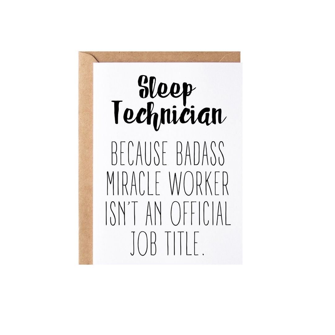 Sleep Technician Gift, Card | Funny Sleep Tech Thank You Appreciation ...