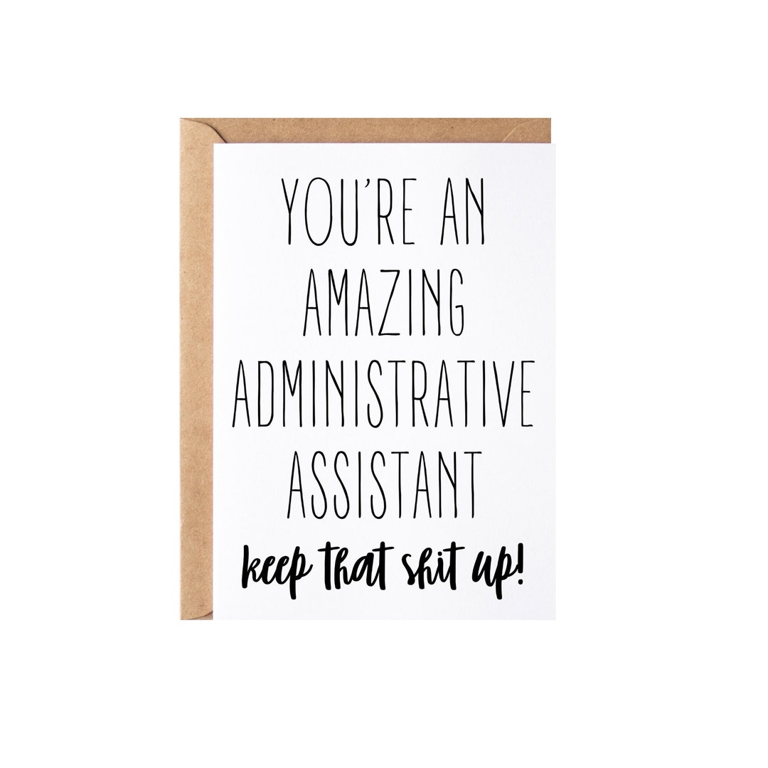 Administrative Assistant Gift, Card | Funny Admin Assistant Thank You ...