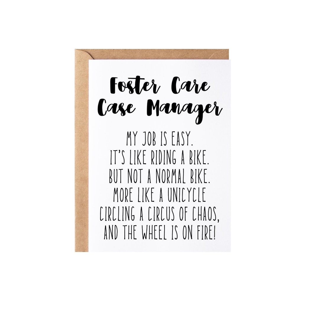 Foster Care Case Manager Gift, Card | Funny Foster Care Case Manager ...