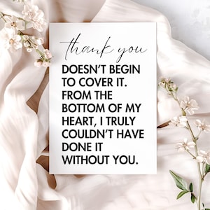Thank You Gift, Card | I Couldn't Have Done It Without You Appreciation Present Idea | Thank You ...