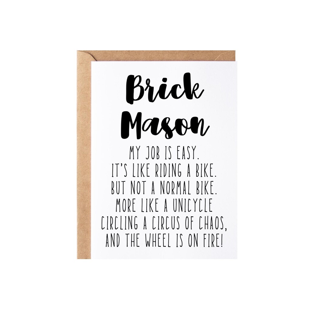 Brick Mason Gift, Card | Funny Brick Mason Thank You Appreciation ...