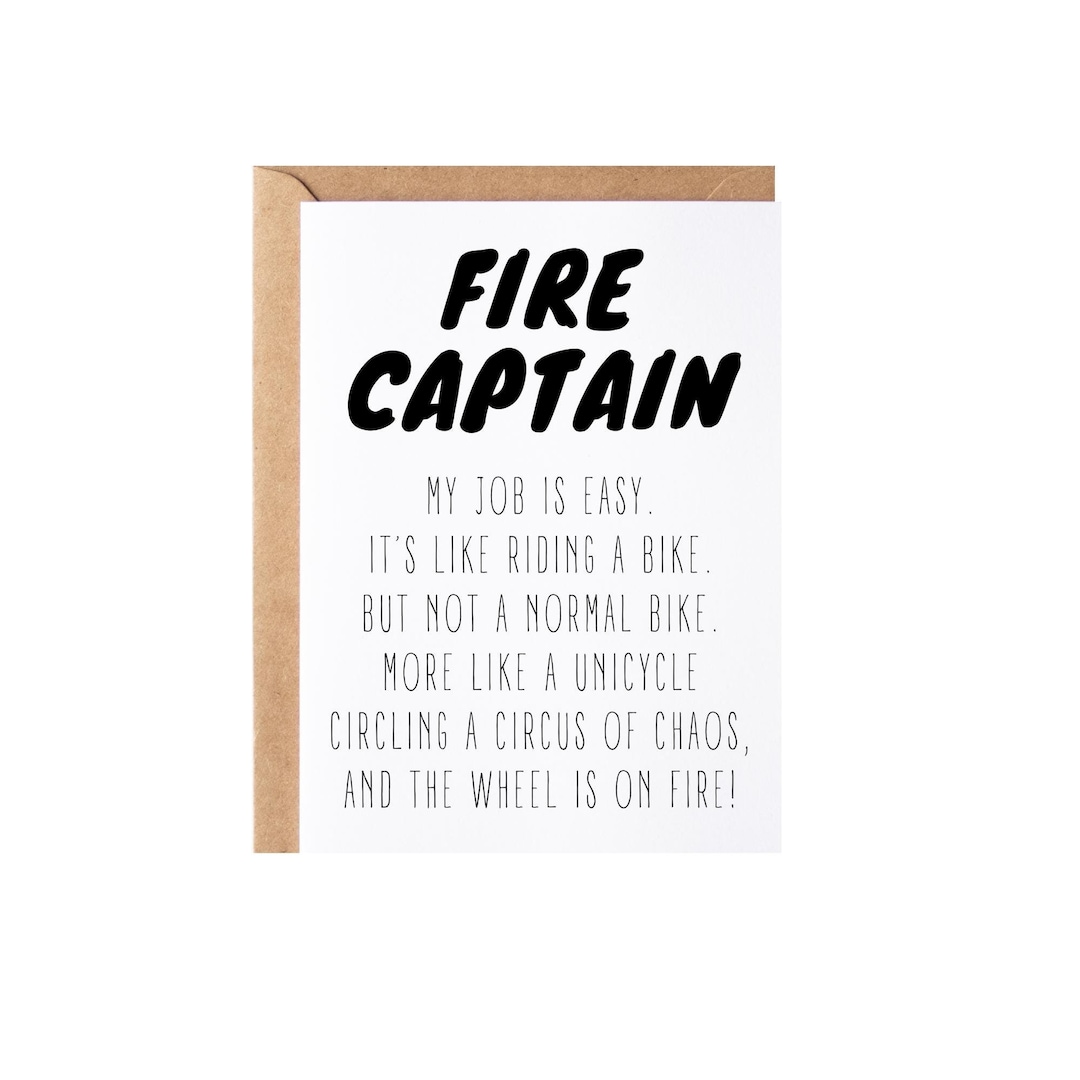 Fire Captain Gift, Card | Funny Fire Captain Thank You Appreciation ...