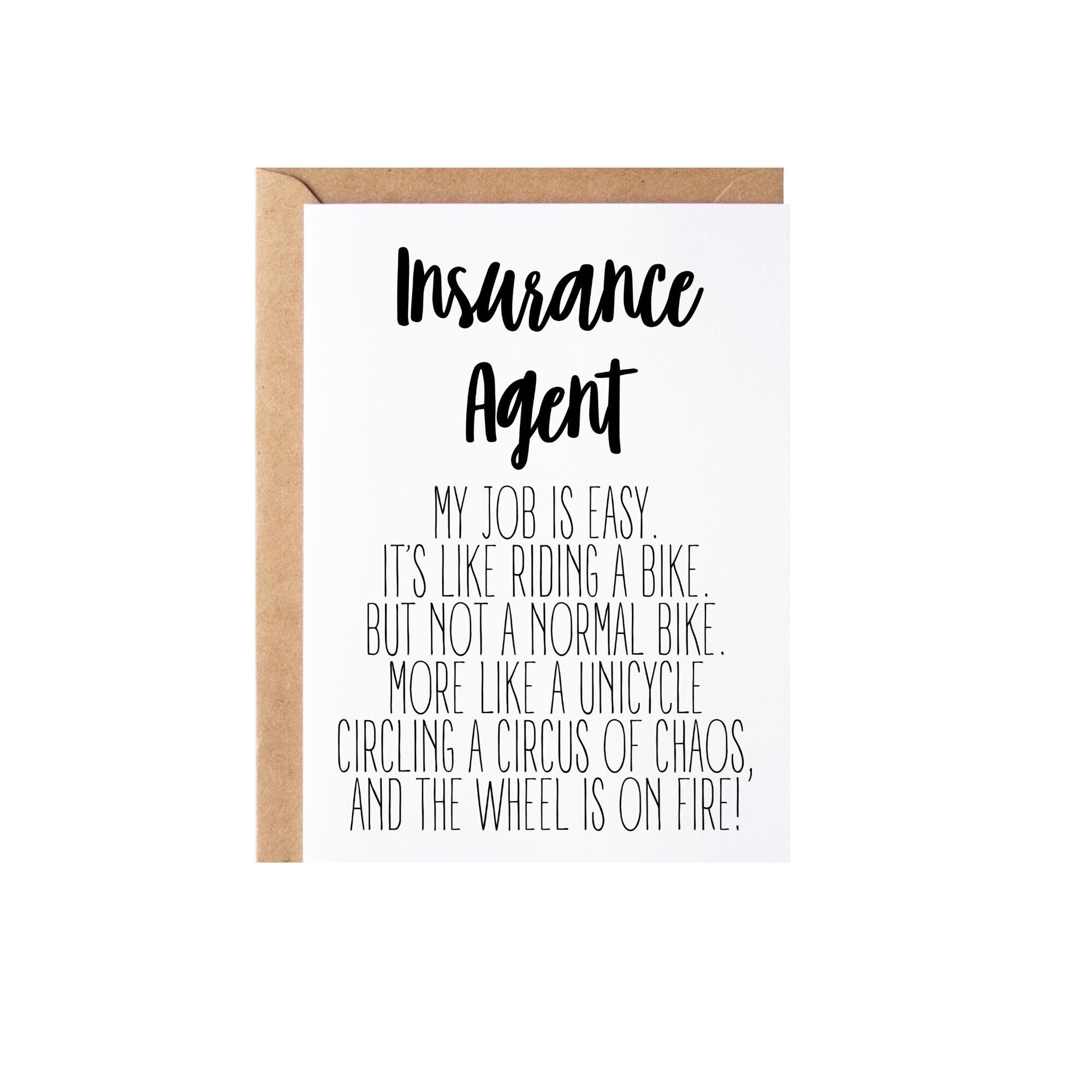 Insurance Agent Gift, Card | Funny Insurance Agent Thank You ...