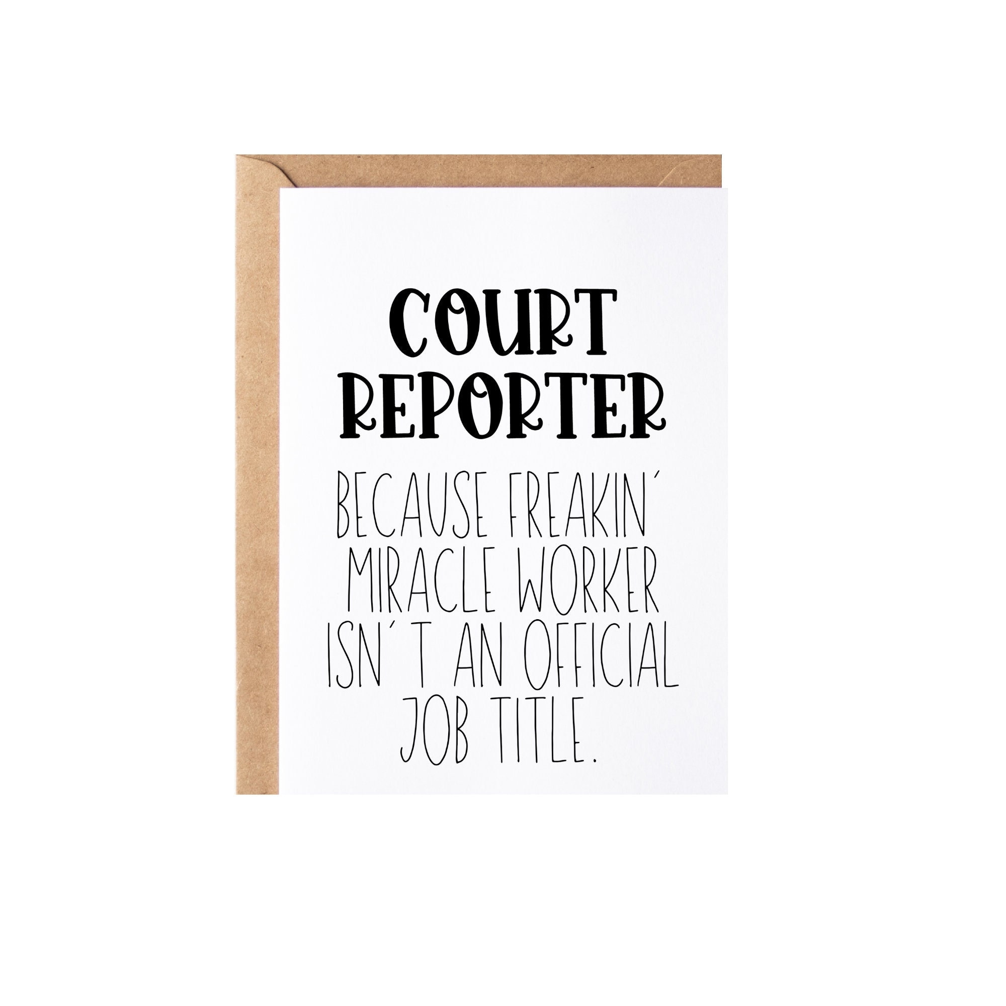 Court Reporter Gift, Card Funny Court Reporter Thank You Appreciation ...