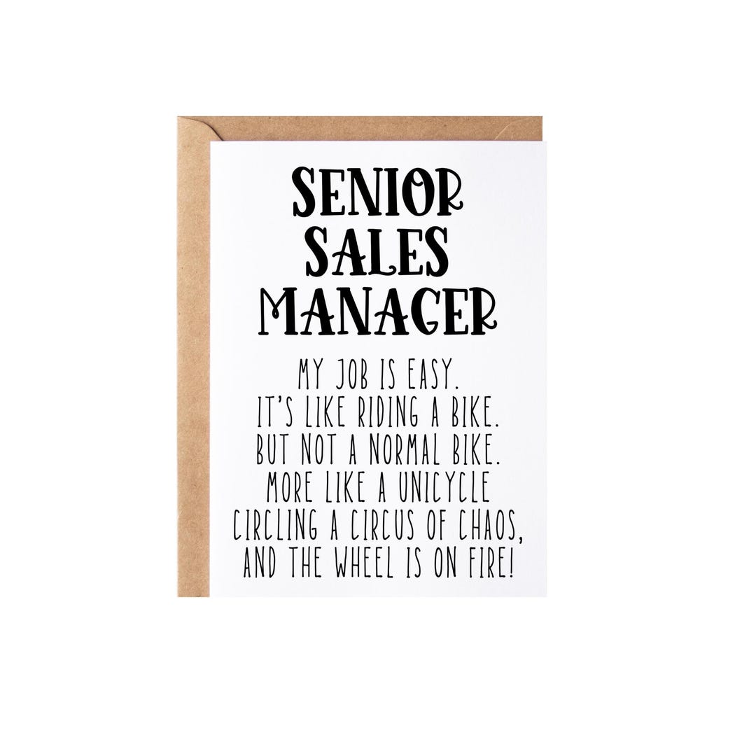 Senior Sales Manager Gift, Card | Funny Senior Sales Manager Thank You ...