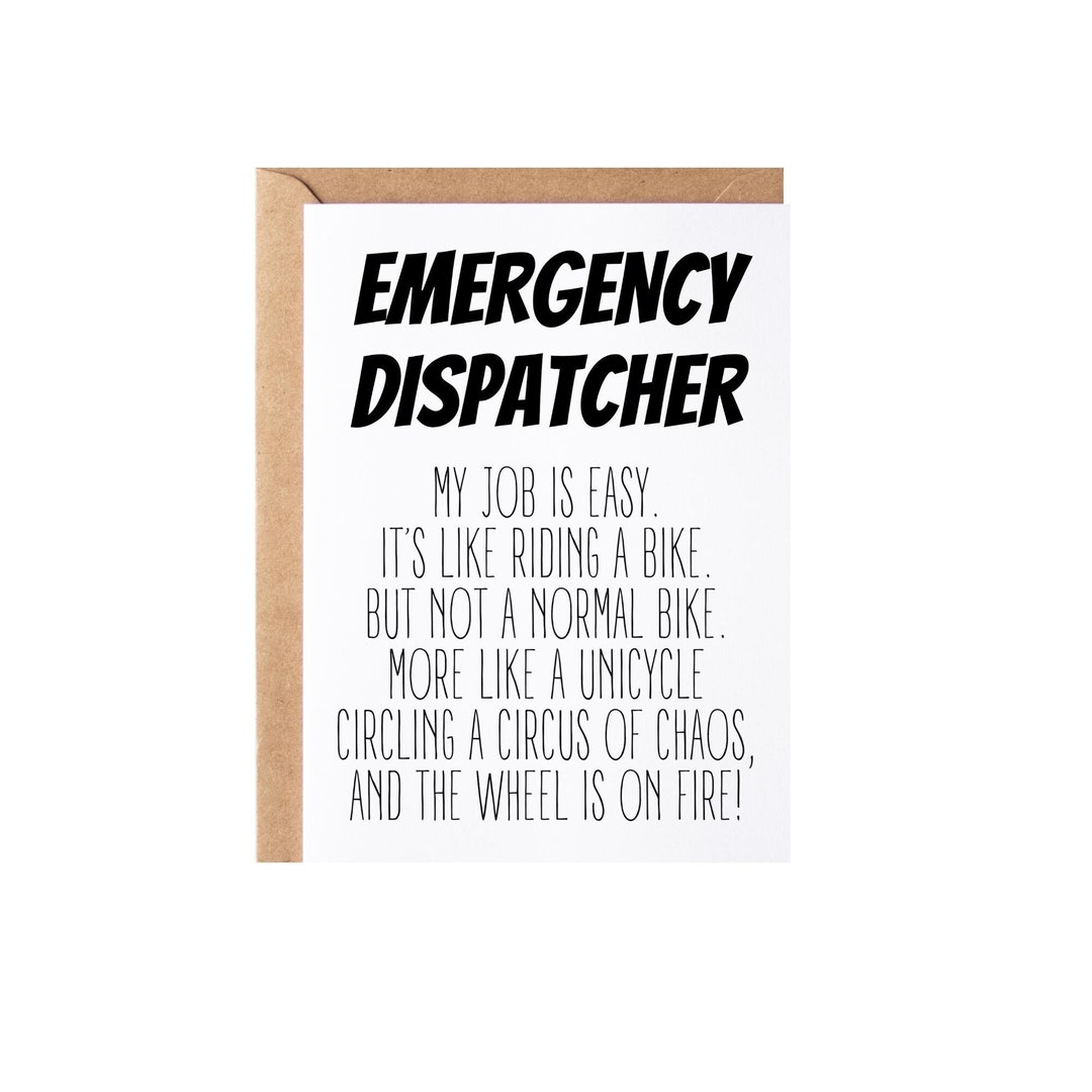 Emergency Dispatcher Gift, Card | Funny Emergency Dispatcher Thank You ...