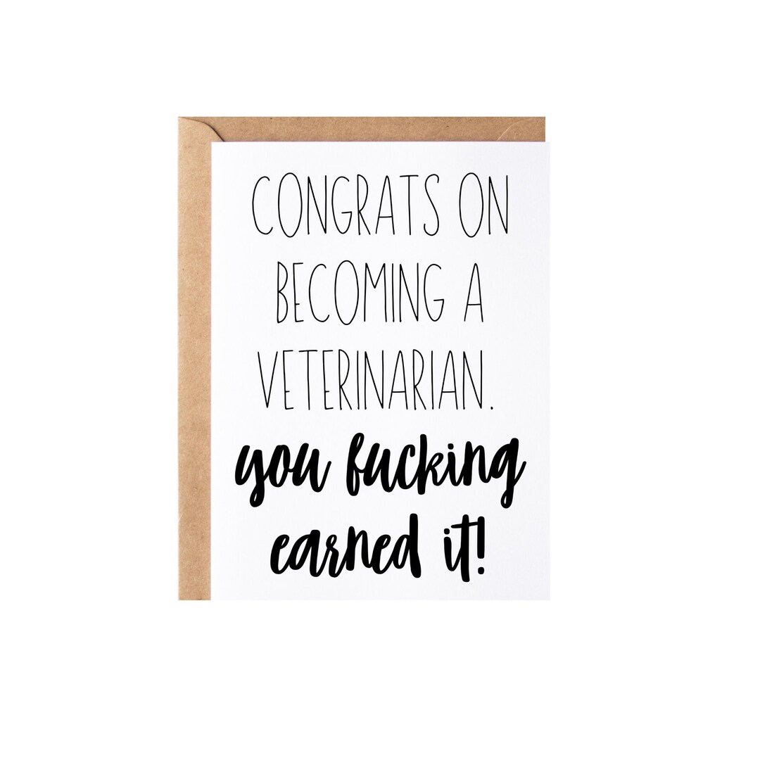 Veterinarian Grad Card | Vet School Graduation Congrats Gift Idea on ...