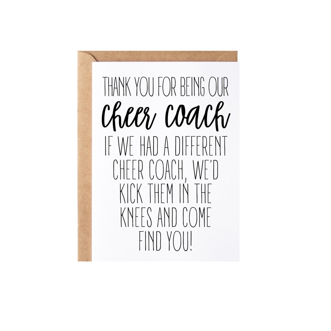 Cheer Coach Gift, Card | Funny Cheerleading Coach Gift, Cheer Leader ...