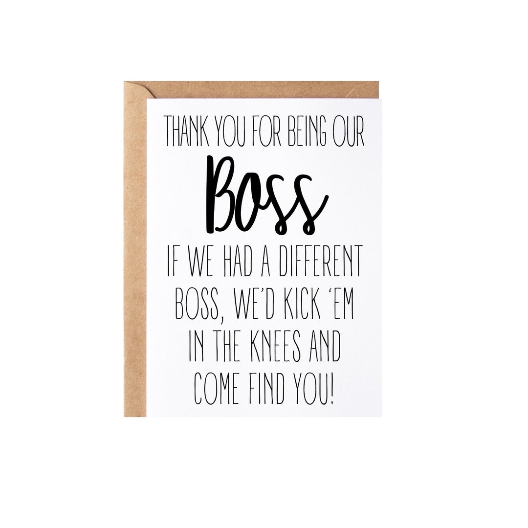 Boss Gift, Card | Funny Boss's Day Thank You Present Idea | Boss ...
