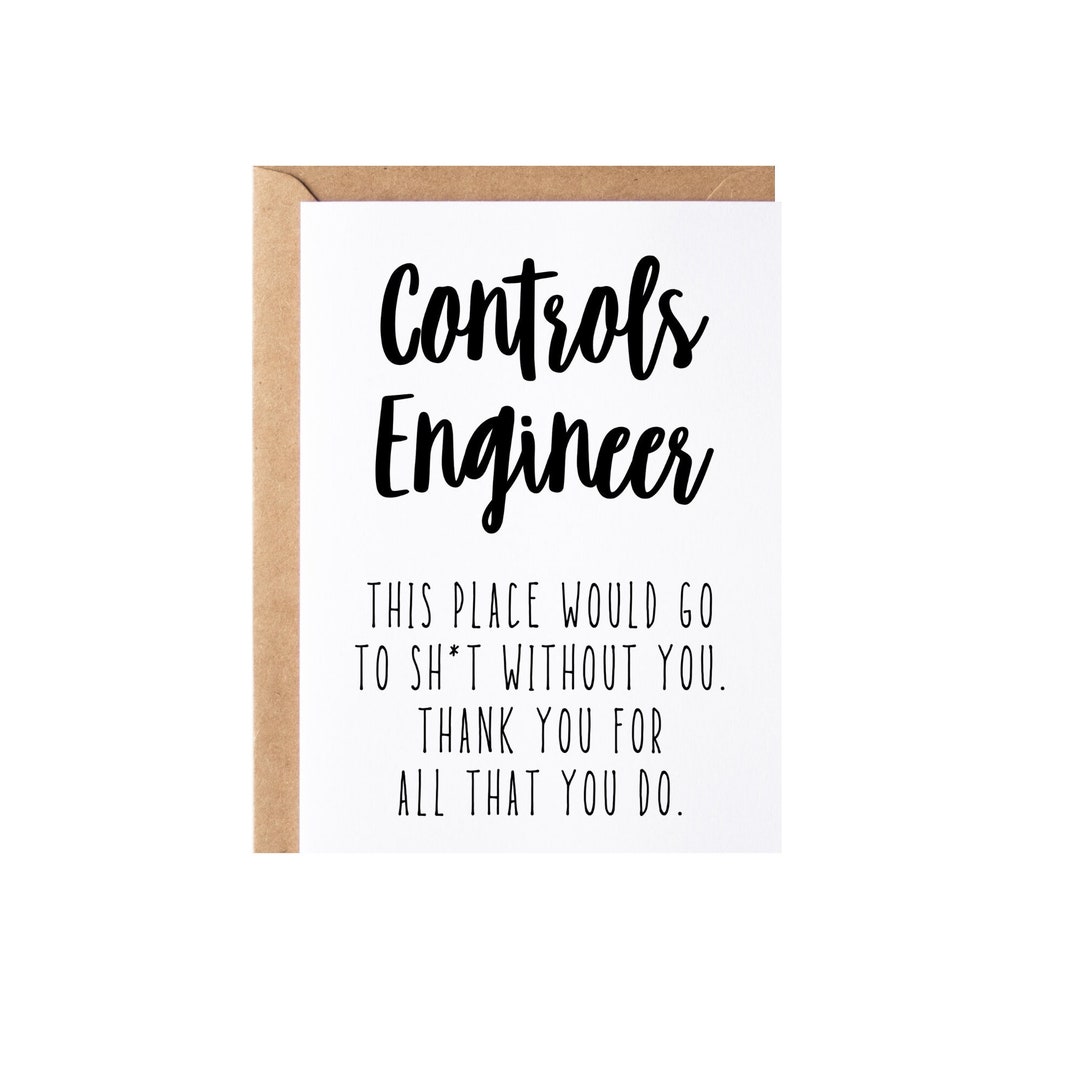 Controls Engineer Gift, Card | Funny Controls Engineer Thank You ...