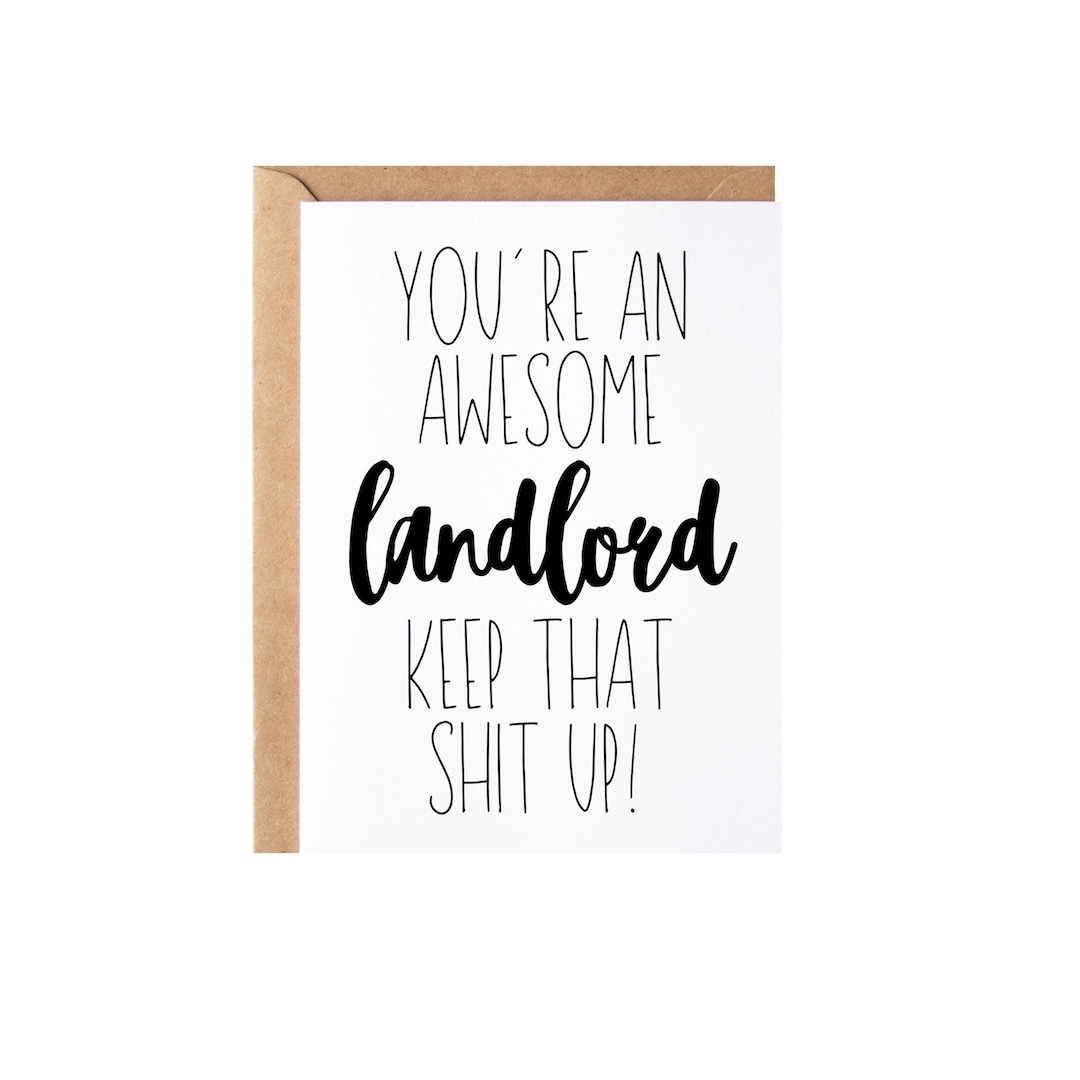 Landlord Gift, Card | Property Landlord Gift From Tenant, Funny Thank ...