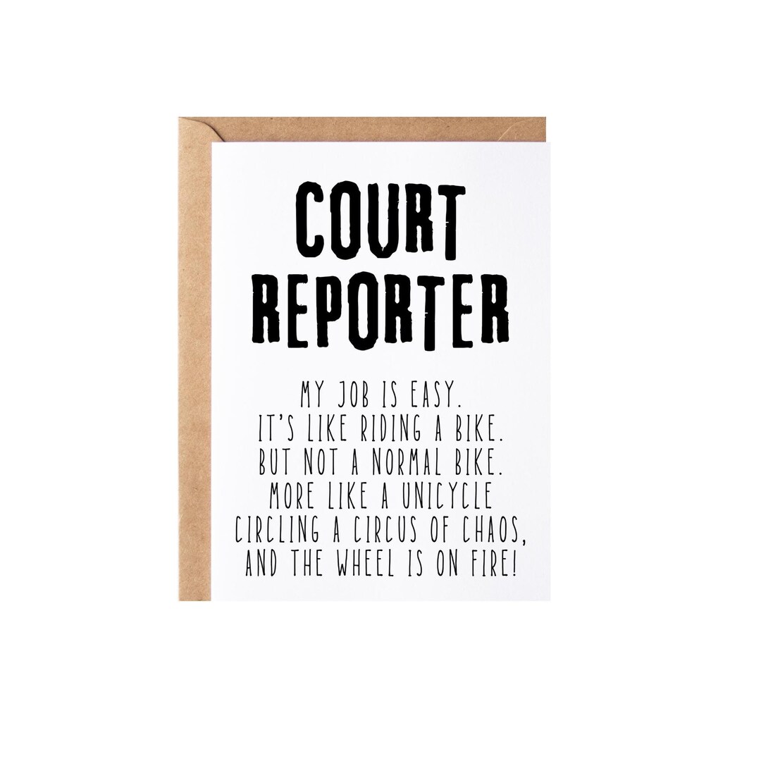 Court Reporter Gift, Card Funny Court Reporter Thank You Appreciation ...