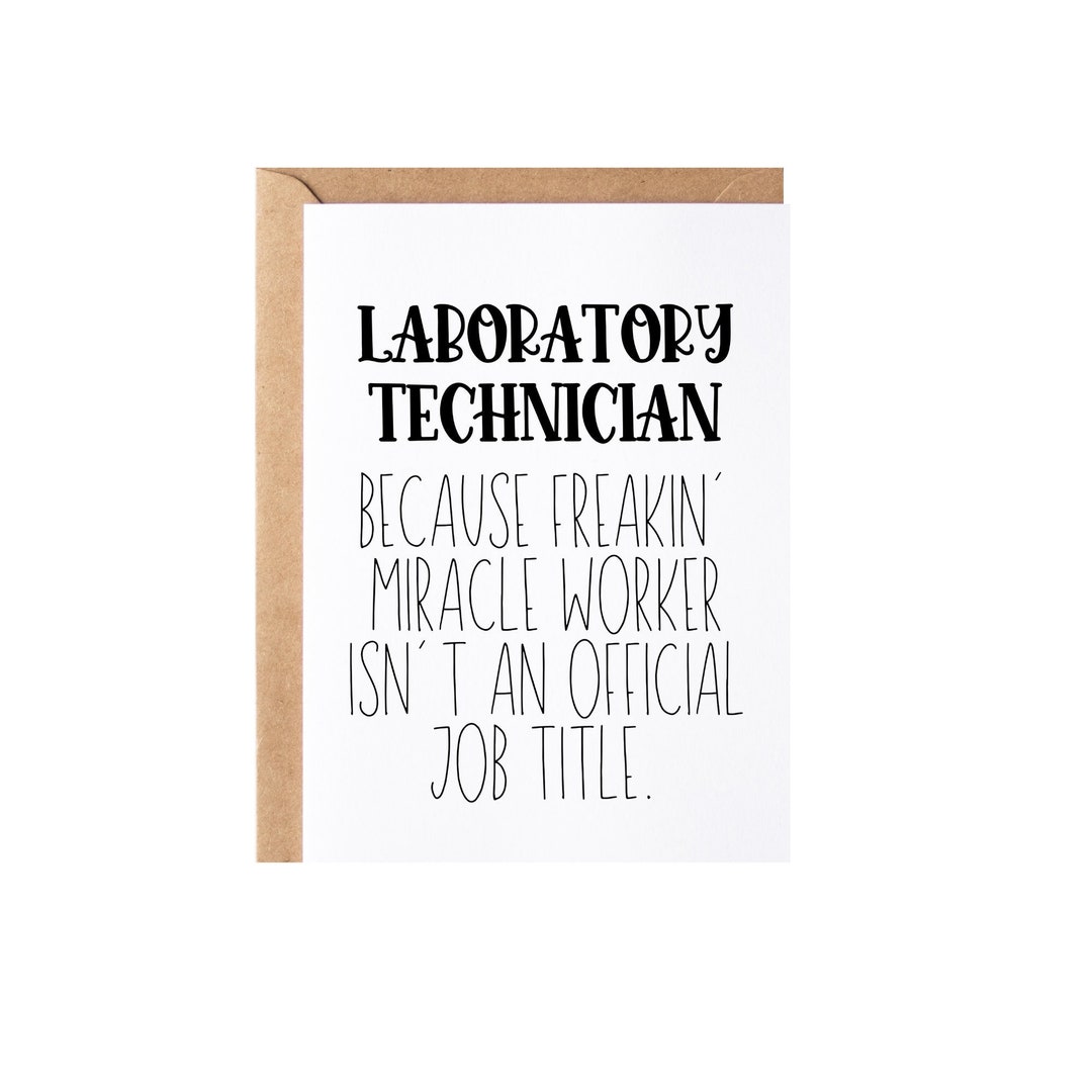 Laboratory Technician Gift, Card | Funny Lab Tech Thank You ...