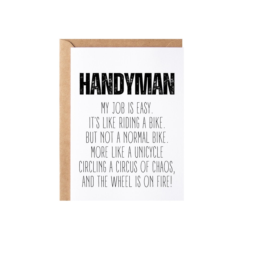 Handyman Gift, Card | Funny Handyman Thank You Appreciation Present ...