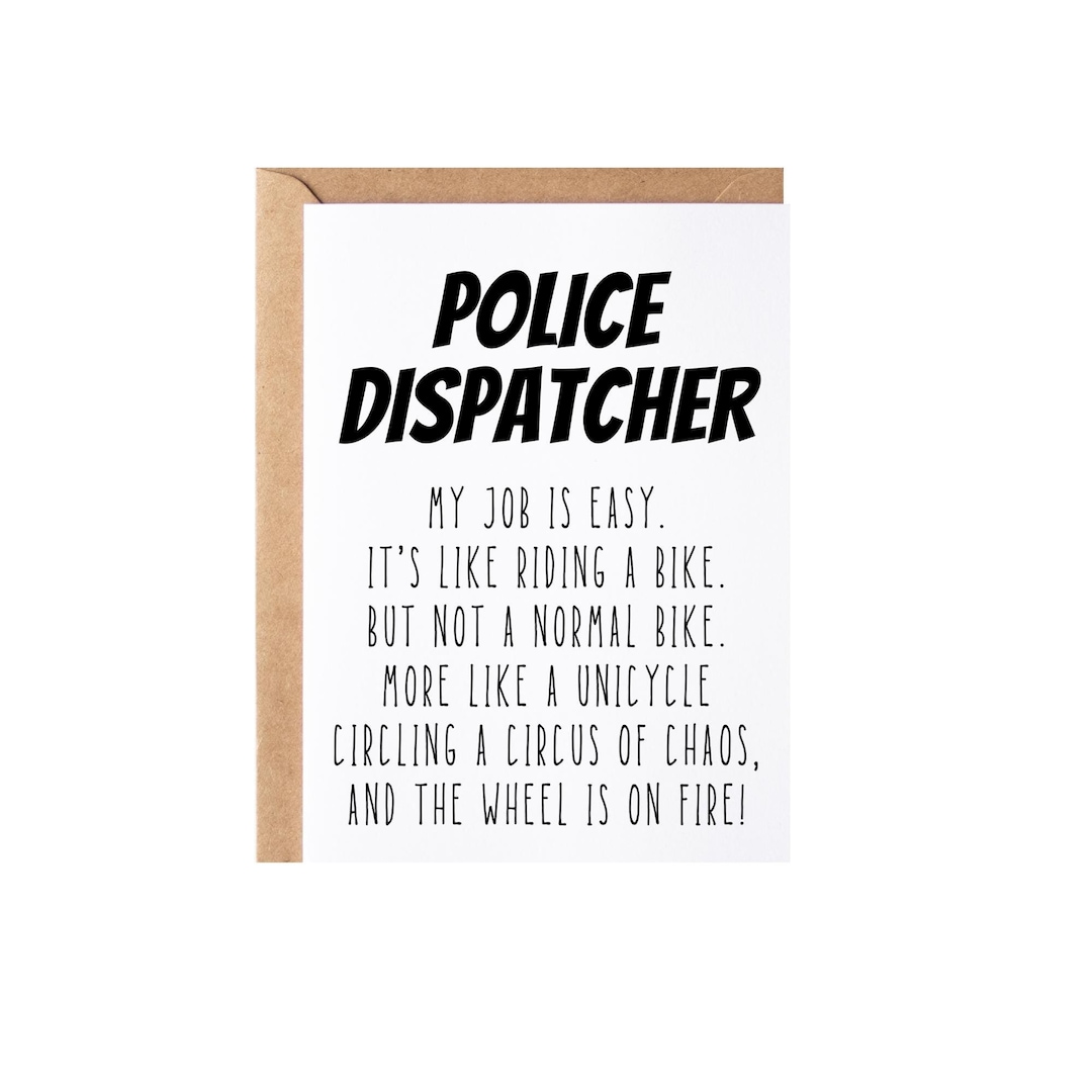 Police Dispatcher Gift, Card | Funny Police Dispatcher Thank You ...