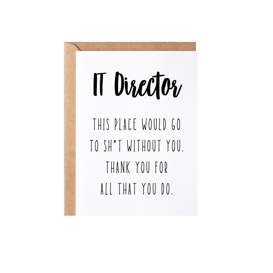 IT Director Gift, Card | Funny Information Technology Director Thank ...
