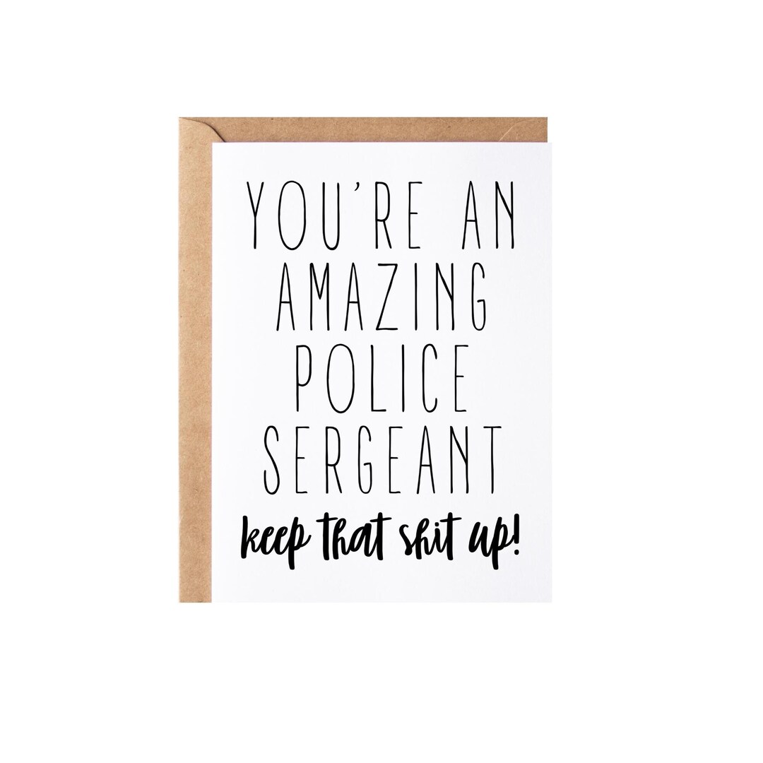 Police Sergeant Gift, Card | Funny Police Sergeant Thank You ...