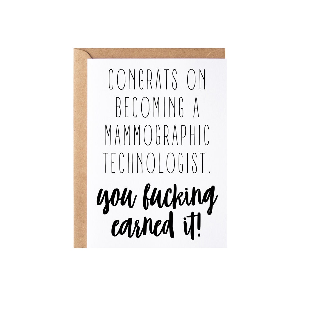 Mammographic Technologist Gift, Card | Funny Congratulations on ...