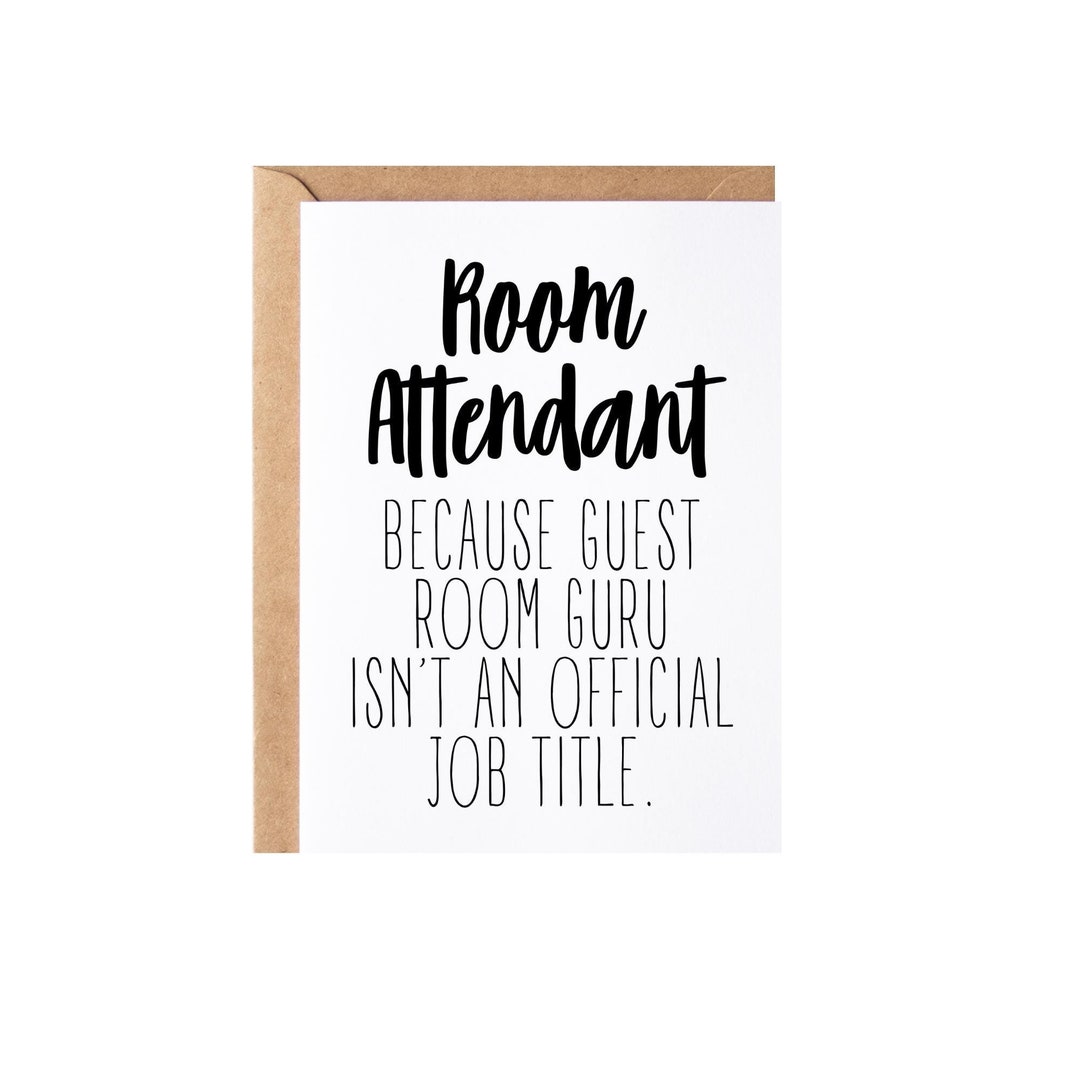 Room Attendant Gift, Card | Funny Hotel Room Attendant Thank You ...