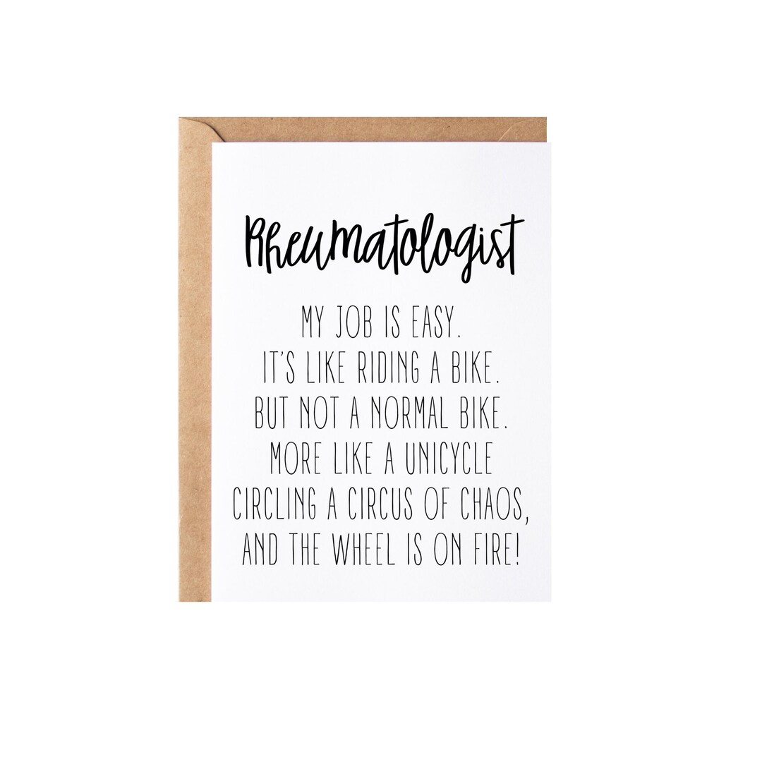 Rheumatologist Gift, Card | Funny Rheumatology Thank You Appreciation ...