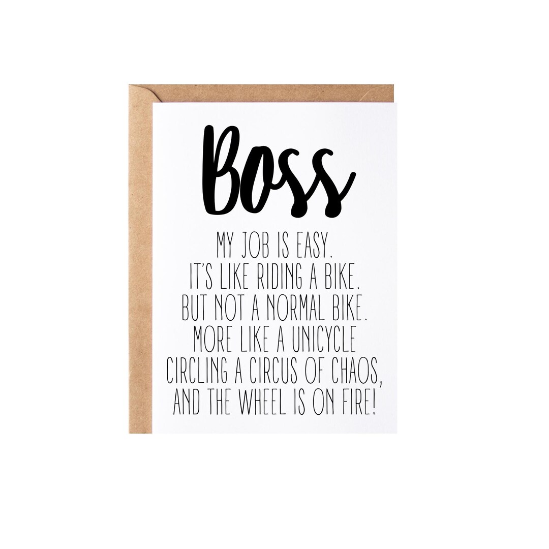 Bosses Day Card, Boss Day Gift | Funny Boss's Day Thank You ...