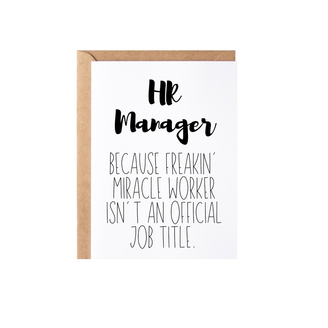 HR Manager Gift, Card | Funny Human Resources Management Thank You ...
