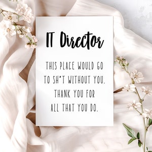 IT Director Gift, Card | Funny Information Technology Director Thank ...