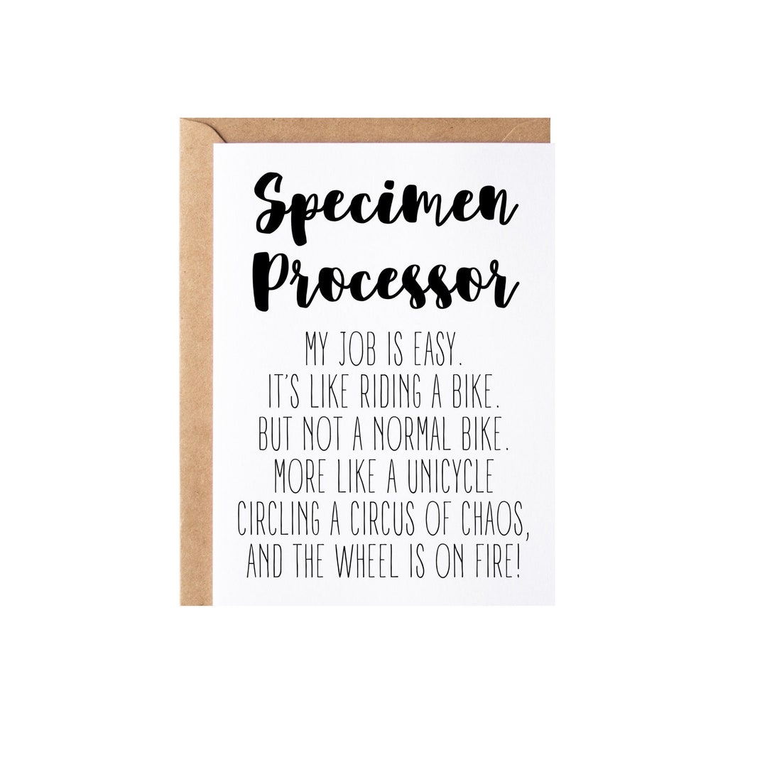 Specimen Processor Gift, Card Funny Specimen Processor Thank You ...