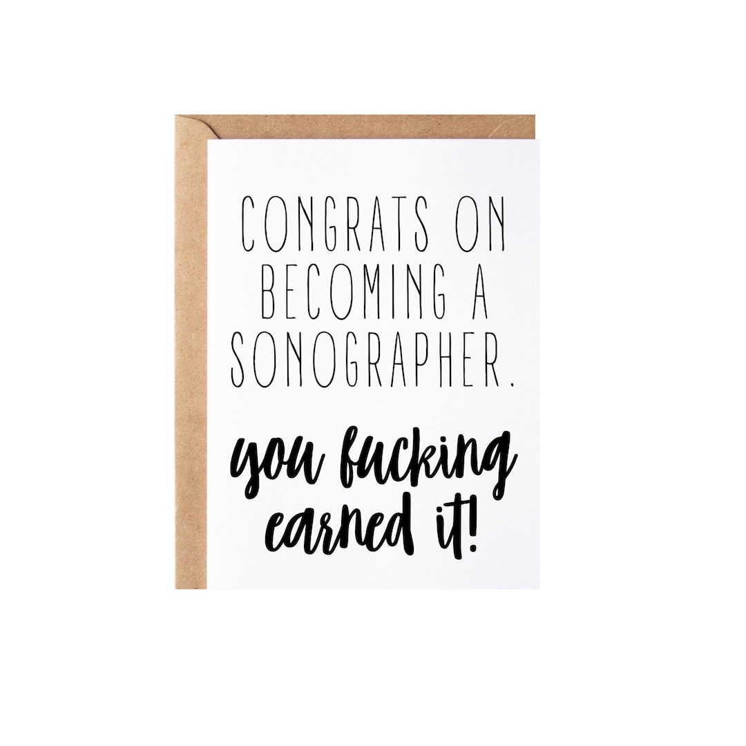 Sonographer Grad Gift, Card | Funny Congrats on Becoming A Sonographer ...