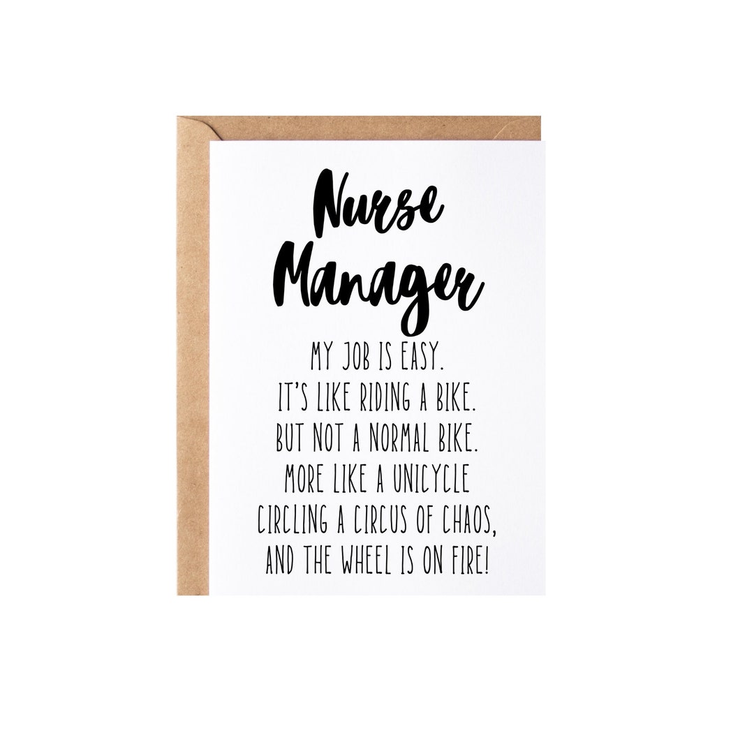 Nurse Manager Gift, Card | Funny Nurse Manager Thank You Present Idea ...
