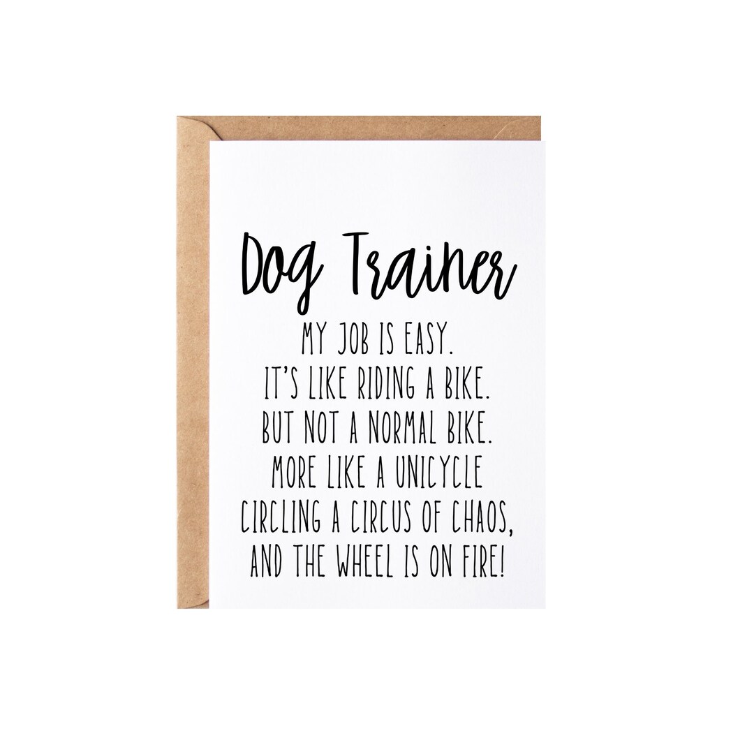 Dog Trainer Gift, Card | Funny Training Dogs Present Idea for Men and ...