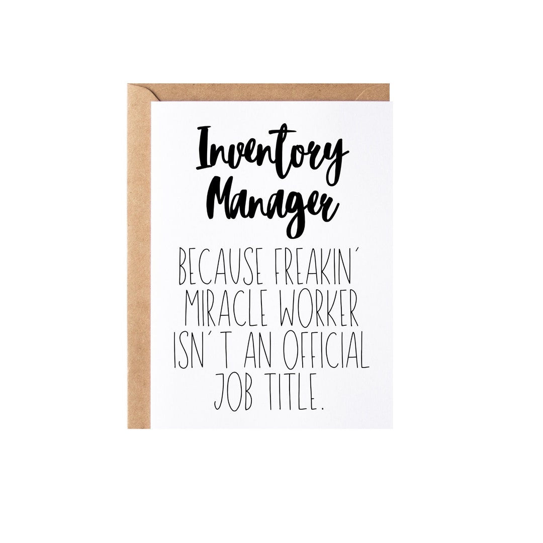 Inventory Manager Gift, Card | Funny Inventory Management Thank You ...
