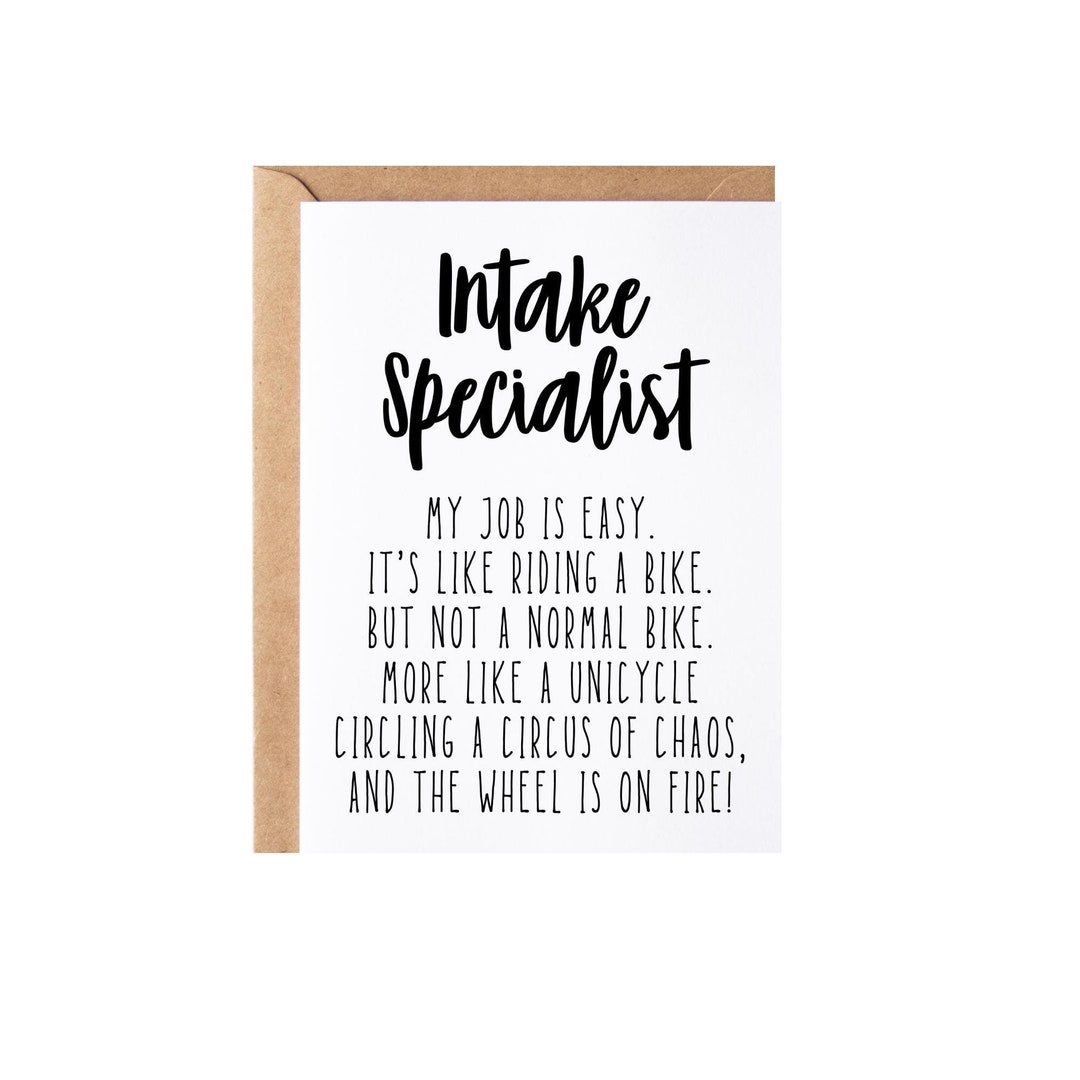 Intake Specialist Gift, Card | Funny Intake Specialist Thank You ...