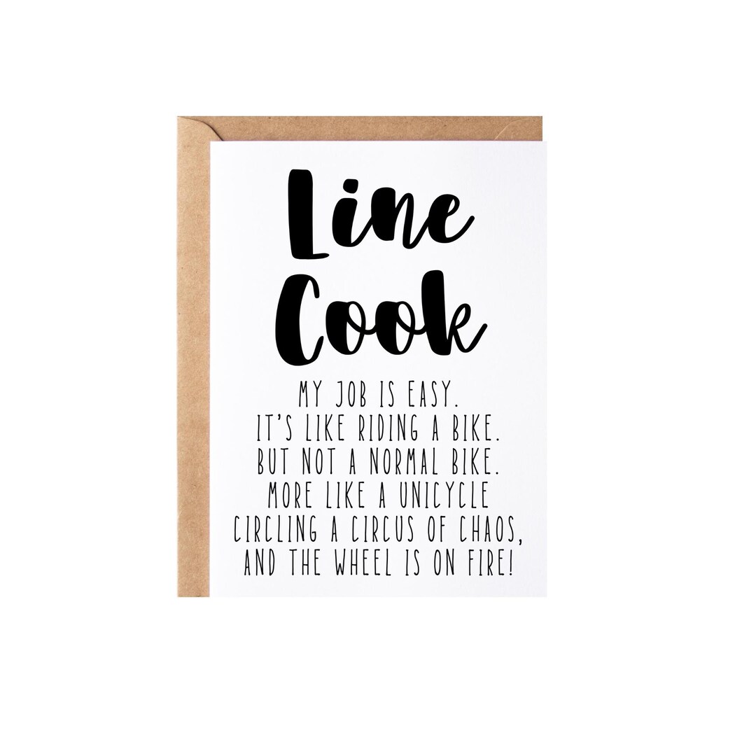 Line Cook Gift, Card | Funny Line Cook Thank You Appreciation Present ...