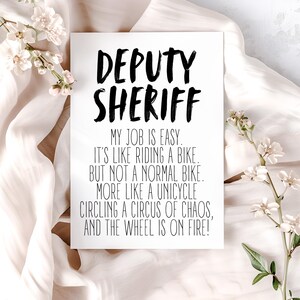 Deputy Sheriff Gift, Card | Funny Deputy Sheriff Thank You Appreciation ...