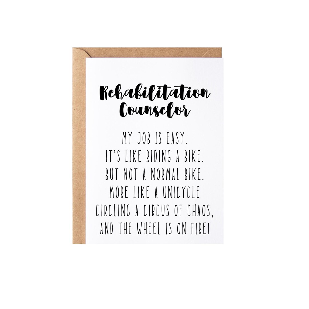 Rehabilitation Counselor Gift, Card | Funny Rehabilitation Counselor ...