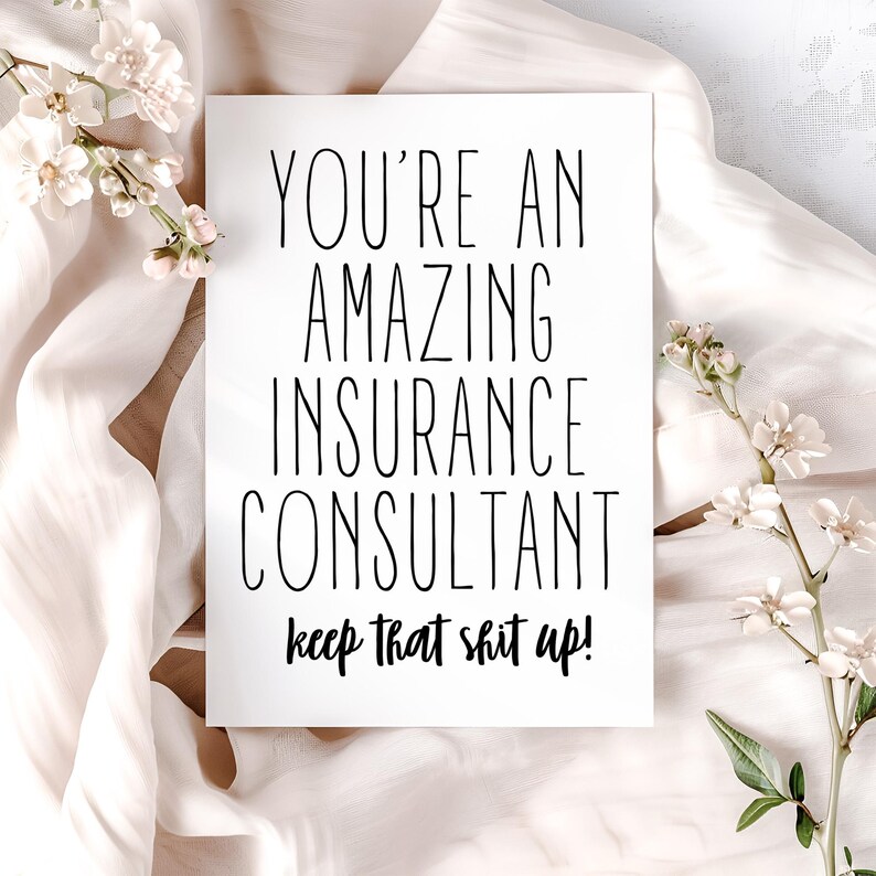 Insurance Consultant Gift, Card | Funny Insurance Consultant Thank You ...