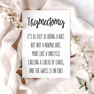 Thymectomy Surgery Card, Thymectomy Recovery Gift Idea | Get Well Feel ...